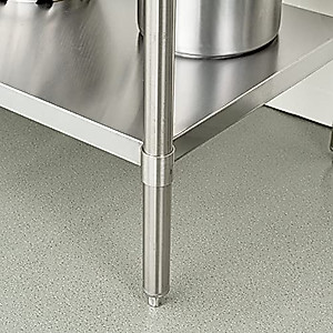Restaurantware Kitchen Tek 16-Gauge 304 Stainless Steel Commercial Work Table - Medium Duty, 4" Backsplash, Undershelf - 30" x 60" - 1 count box,Silver