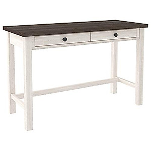 Signature Design by Ashley Dorrinson Modern Farmhouse 47" Home Office Desk with 2 Drawers, Whitewash