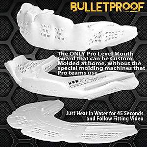 Bulletproof: World’s Thinnest Most Breathable Mouthguard is 3X Stronger. MMA 7v7 & Flag Football Lacrosse Basketball Hockey BJJ Boxing Sports Mouth Guard Grinding Teeth. Men Women Adult Youth Braces