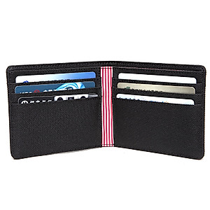 KAUKKO Men's RFID Blocking Bi-Fold Wallet BLACK