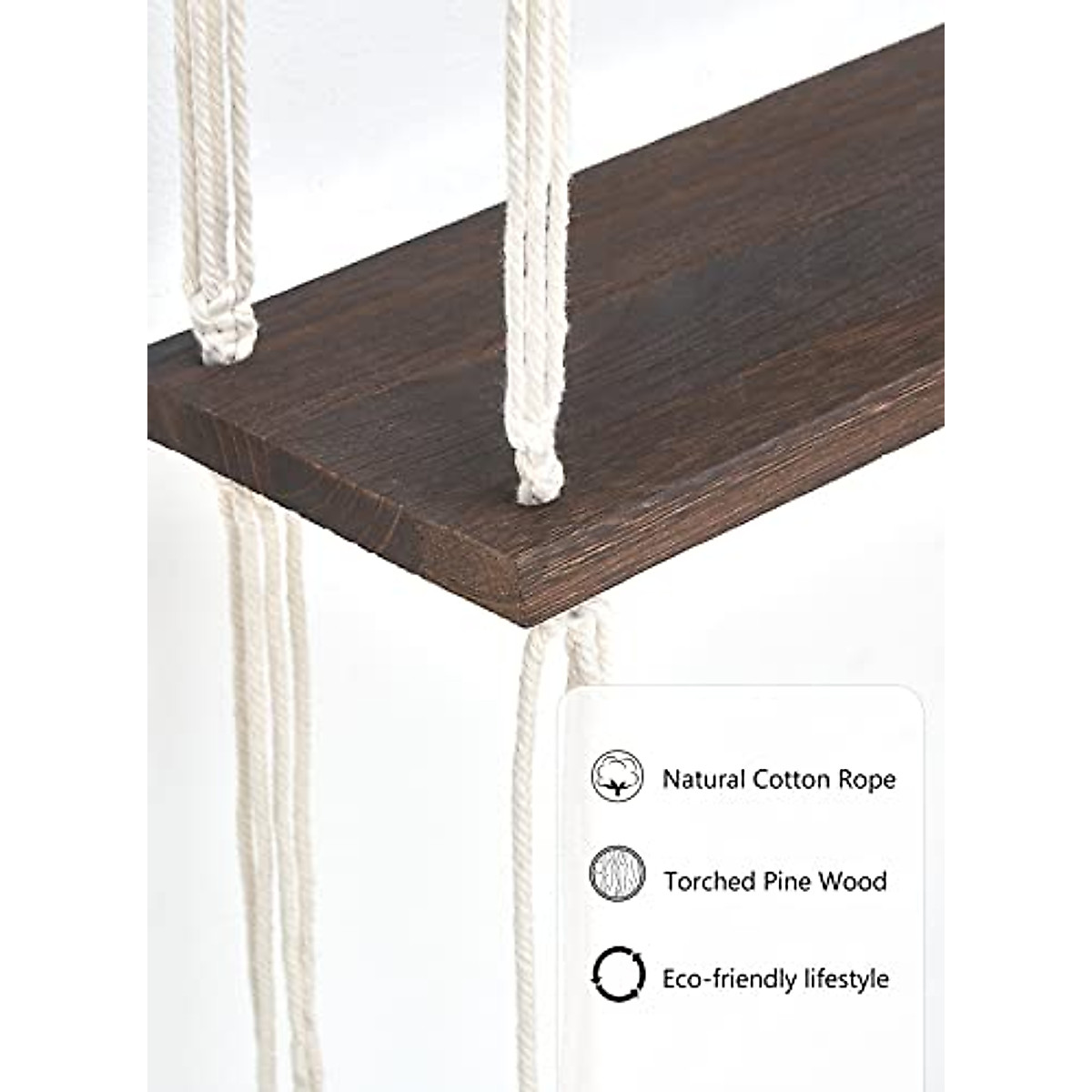 Mkono Macrame Wall Hanging Decor and Organizer Boho Hanging Shelf for Bathroom, Bedroom, Living Room