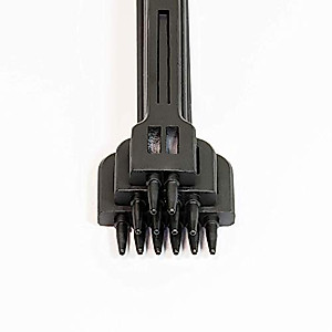 Citian Leather Round Hole Punching Tool 5mm 2/4/6 Claw Tooth Set for DIY Leather Craft (Black)