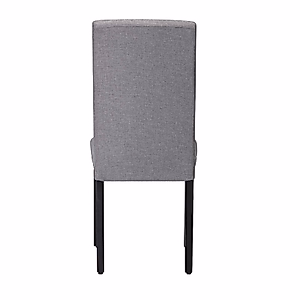 LSSBOUGHT Upholstered Dining Chairs with Solid Wood Legs and Nailed Trim Set of 4 (Gray)