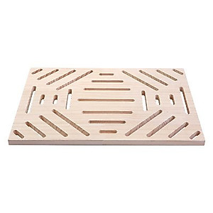 Hypeety Rabbit Wood Foot Pad Toy Small Animals Bunny Chinchilla Guinea Pig Rabbit Totoro Scratch Cage Supplies Safe Non-Toxic Pine Wood Board Chew Toy Mat Bed