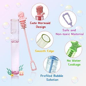 48Pcs Mini Bubble Wands Bubble Party Favors 6 Style Summer Outdoor Indoor Gifts Bubbles Bulk Birthday Thanksgiving Christmas Celebration Activities Supplies Decorations Toys for Kids Boys Girls