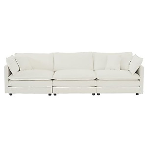 Free Combination Cloud Sofa Comfy Boucle Couch Luxury 3 Seaters Chenille Upholstered Leisure Wide Deap Seat Modular Sectional Sofá Convertible Minimalist Couches Oversized Loveseat with Throw Pillows