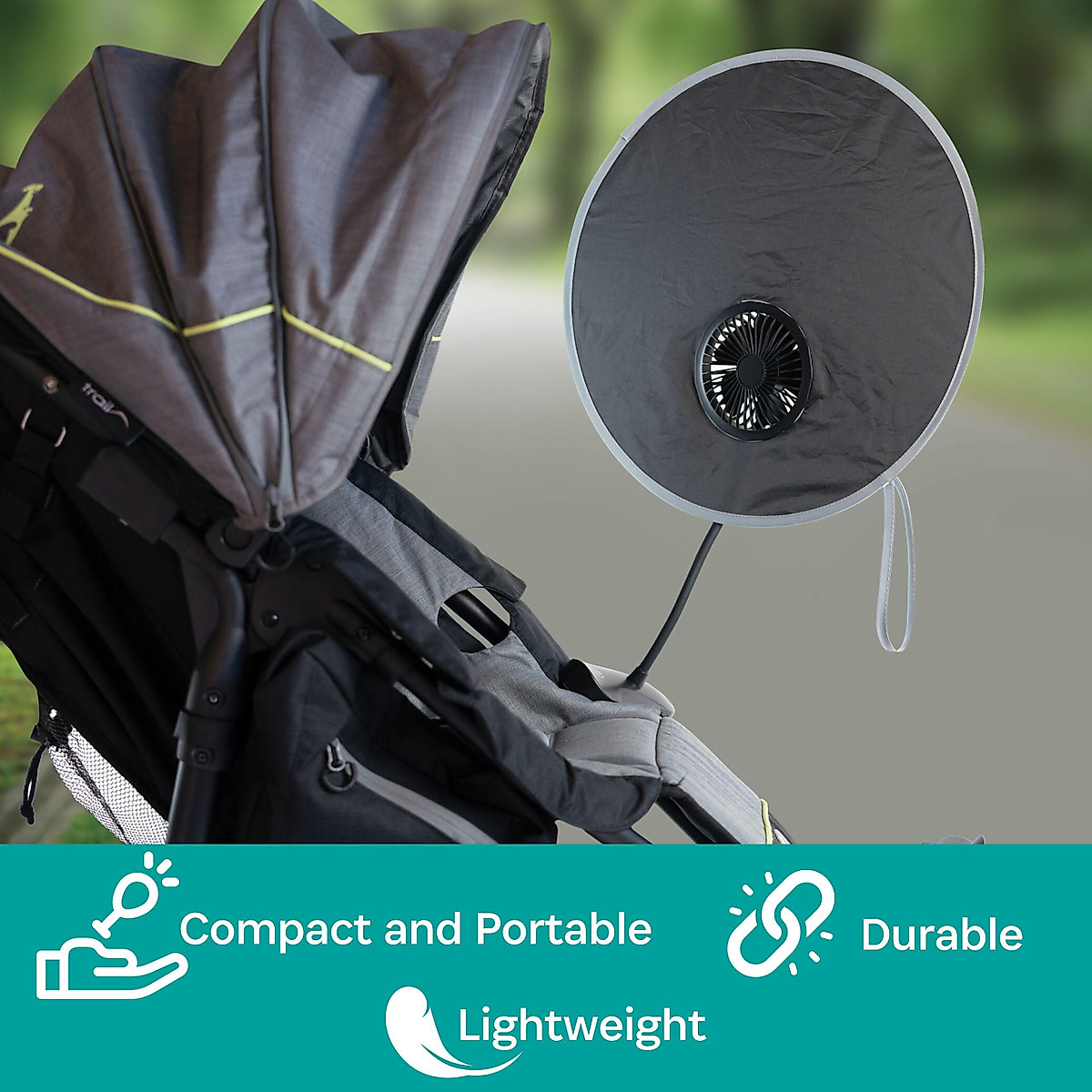 COOLSHADE UPF50 Sunshade by BUGGYGEAR - Easy Folding and Take with You Anywhere - Clamp it on a Chair or Baby Stroller - Collapsible, Compact, and Easy to Use - Protect Your Babys from The Sun