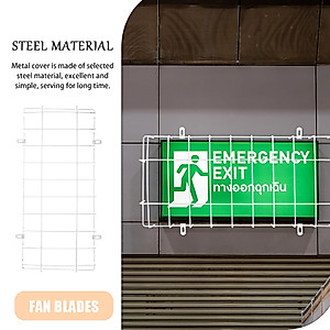 Uonlytech Emergency Light Protection Cover Wall Mount Air Conditioner Light Protective Cover Steel Wire Guard Exit Sign Protector Signal Light Wire Guard Emergency Signal Light Wire Guard