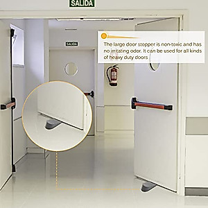 Large Doorstop 2 Pack, Heavy Duty Door Stoppers for Bottom of Door High 1.9 Inches, Rubber Industrial Door Stop, Wedge Door Stopper Great for Home Office School Heavy Door (Grey)