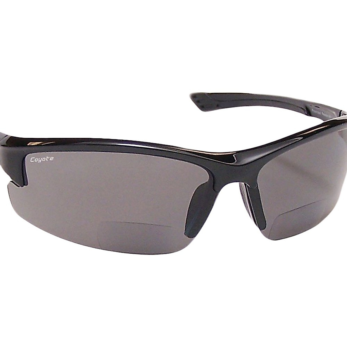 Coyote Eyewear BP-7 Polarized Reader Bifocal +2.00 Sunglasses, Black/Grey