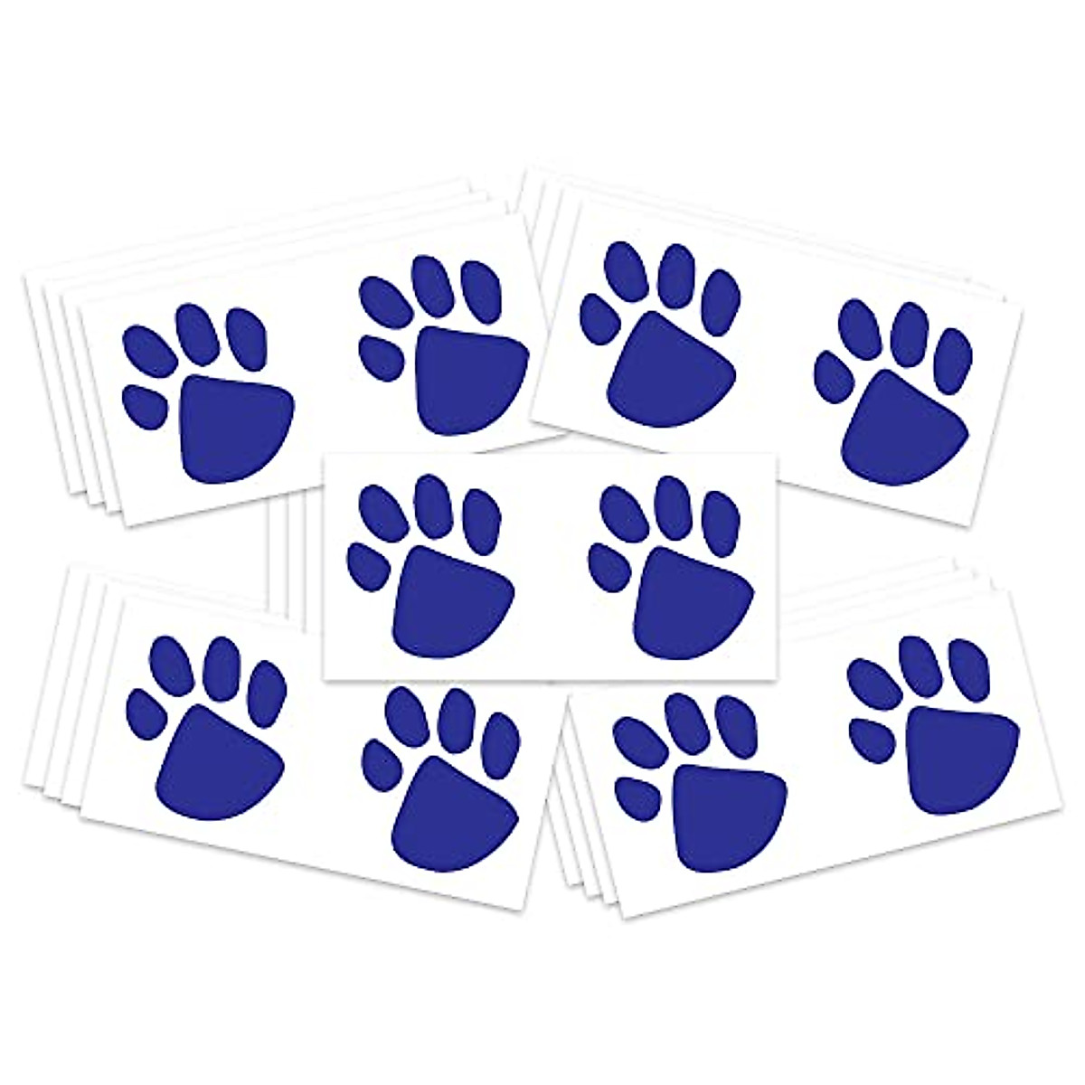 FashionTats Blue Paw Prints Temporary Tattoos (20-Pack) | Skin Safe | MADE IN THE USA | Removable
