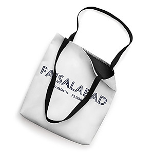 Pakistan City Coordinates - Faisalabad Tote Bag