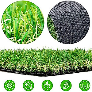 Sigetree Realistic Artificial Grass Turf,Indoor Outdoor Carpet Pet Dog Mat Synthetic Thick Fake Grass Rug for Garden Backyard Balcony Landscape,3FT X 8FT