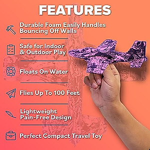 Foam Glider: Easter Basket Stuffers for Toddler to Teens - Fun Safe & Easy to Throw Girl Toys & Boy Sports Toys Age 4 5 6 7 8 9 10 11 12 - Unique Toy Easter Gifts for Girls & Outdoor Games for Kids