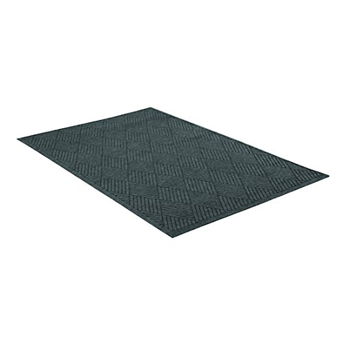 Guardian EcoGuard Diamond Indoor Wiper Floor Mat, Recycled Plactic and Rubber, 4'x6', Charcoal Black,EGDFB040604