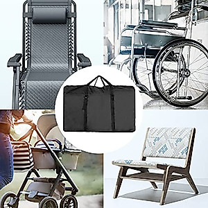 Large Outside Chair Storage Bag, Uranshin 600D Chair Carry Bag for Zero Gravity Chair Cover, Heavy Duty Folding Lounge Chair Carrying Case, Extra Large Moving Bags with Zippers (43" L x 11" W x 29" H)