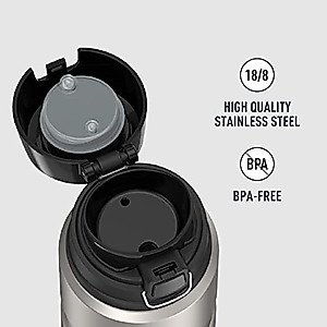 THERMOS Stainless King Vacuum-Insulated Drink Bottle, 24 Ounce, Matte Steel