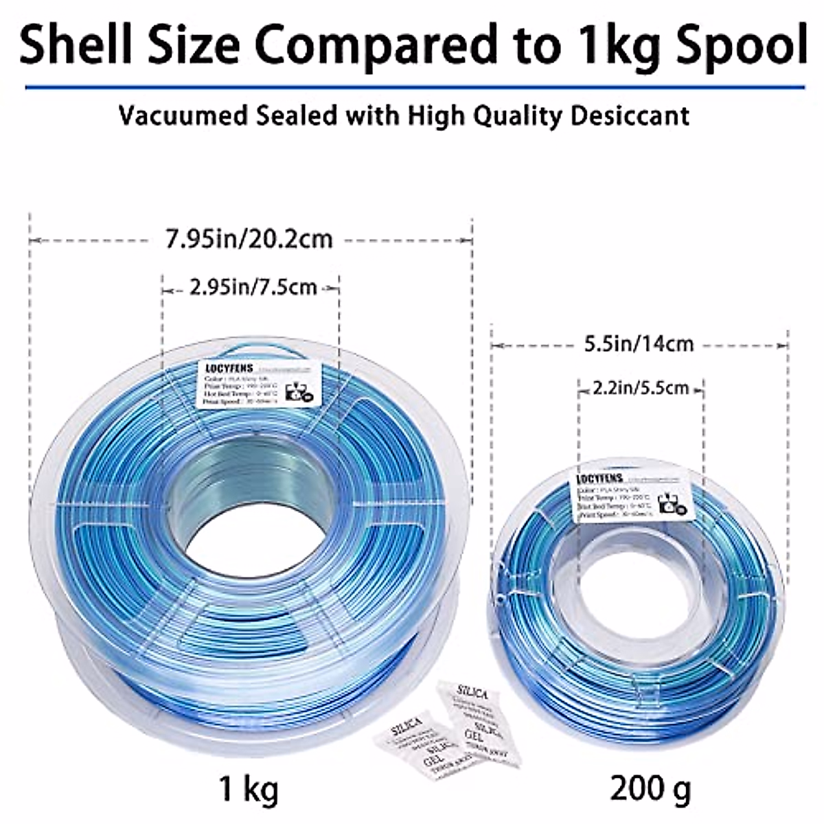 3D Printer Filament Bundle, PLA Filament Silk Shiny PLA Filament 1.75mm +/- 0.02mm, 3D Printing Filament 200g x 4 Spools
