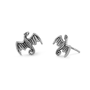 Boma Jewelry Sterling Silver Dragon Stud Earrings