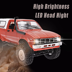 The perseids RC Rock Crawler RC Trucks 4x4 Pickup 1:16 Remote Control Car 2.4G Off-Road RC Crawler Semi Truck and Trailer All Terrain RTR Racing Vehicles Pickup with 2 Batteries (WPL C24)