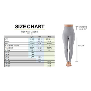 AEKO Women's Yoga Pants Soft Cotton Blend High Waist Workout Leggings (S/M USA 2-6, LHW010N-L.Gry)