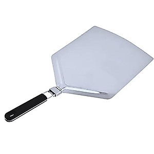Pizza Peel Foldable Oven Paddle - 13 Inch Width & 15 Inch Length Plastic Handle with Easy Grip Stainless Steel Metal Spatula for Baking Dough Flat Bread and Cake