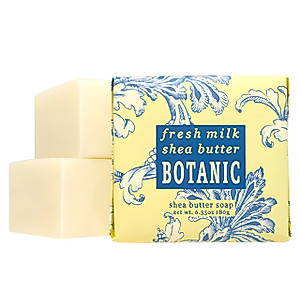 Greenwich Bay Fresh Milk Body Care Spa Quartet - Hand Soap, Lotion, Body Butter, and Soap Bar Square - Luxurious Shea Butter Body Care in Captivating Botanical Scents