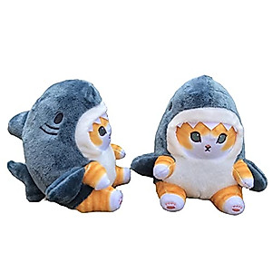8.1'' Shark Cat Funny Cute Stuffed Animal Doll ，Shark Cat Plush Toy