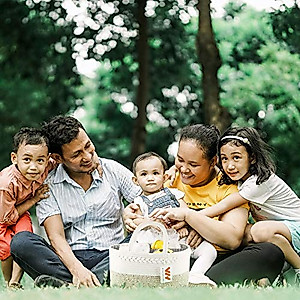 WHATWEARS Baby Diaper Caddy Organizer, Portable Diaper Caddy Basket for Baby Boys and Girls, Cotton Rope Diaper Basket Organizer - Baby Basket with Compartments (Yellow)