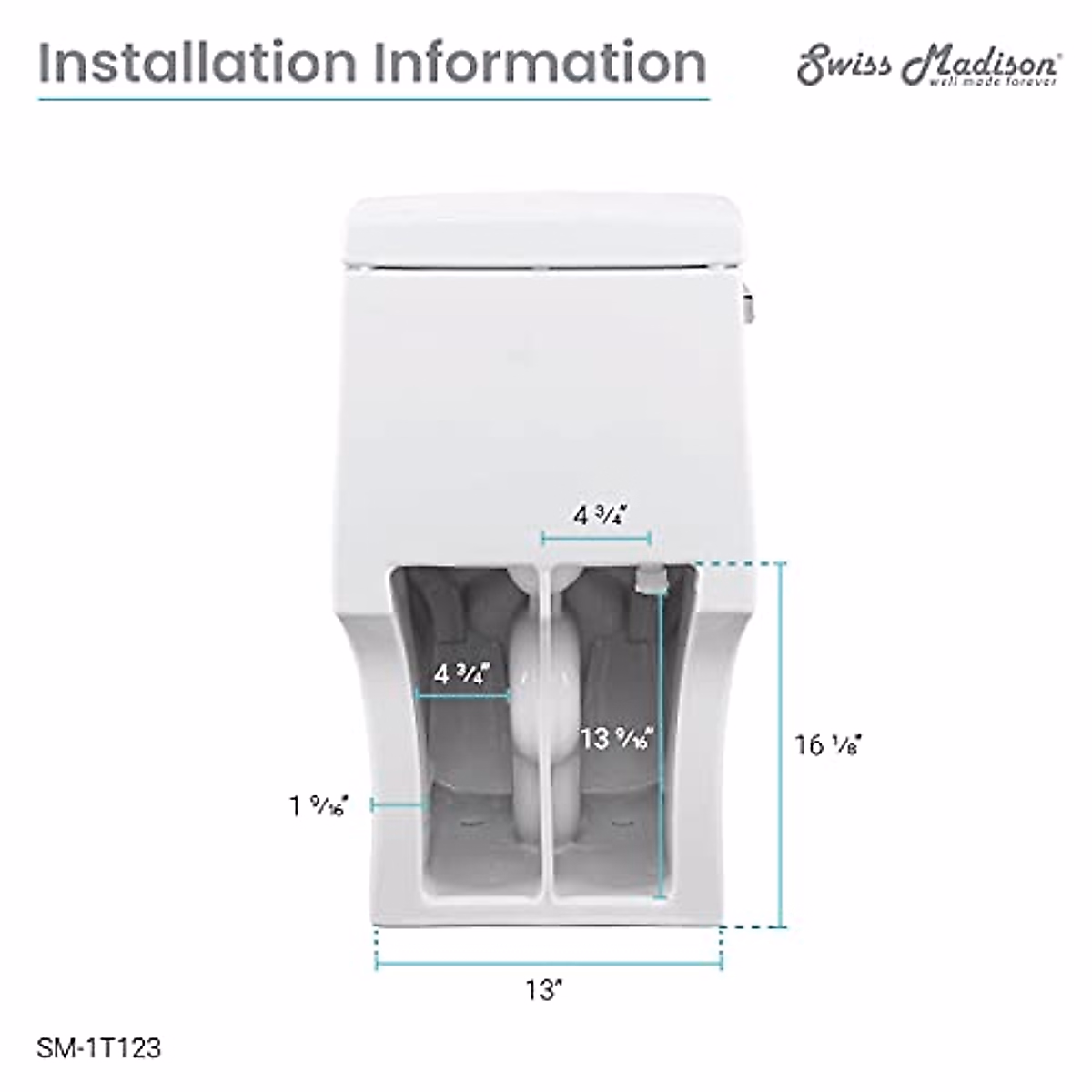 Swiss Madison SM-1T123 Virage One Piece Elongated Toilet 1.28 GPF