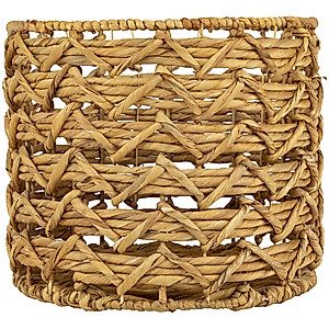 Northlight Set of 2 Wood-Tone Open Fishtail Water Hyacinth Baskets with Built-in Handles15.75