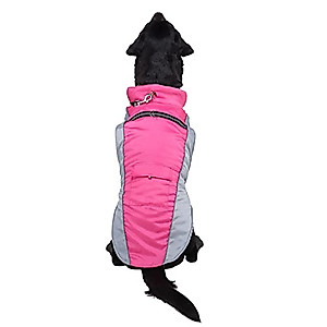 Winter Dog Clothes for Large Dogs Girl Reflective Adjustable Pet Jackets Winter Hook&Loop Large Cotton Pet Clothing Female Dog Sweater for Large Breed