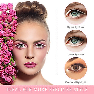 26 Pieces White Eyeliner Pencil with Sharpener Soft Strokes White Eyeliner Pencil Eye Silkworm Brighten Eye Liner Pen Multipurpose Makeup Tool for Eyeshadow Lip Liner