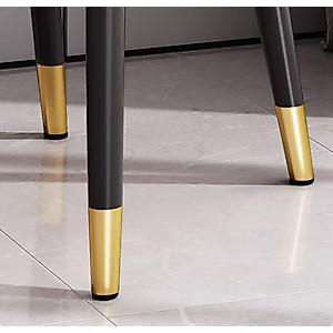 Jinsi Nan] Dining Chairs, Leather Dining Chair Set of 2, Kitchen Dining Room Chairs with Arm and High Back, Metal Legs, Modern Chairs for Living Room Bedroom, White Grey