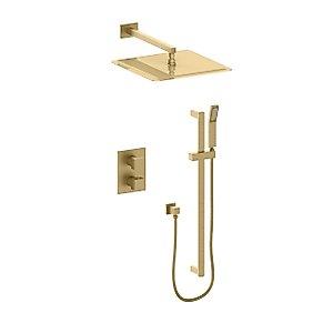 ZLINE Autograph Edition Crystal Bay Thermostatic Shower System in Champagne Bronze (CBY-SHS-T2-CB)