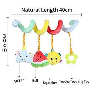 Baby Spiral Hanging Stroller,Car Seat Toys Toy Newborn Sensory Plush Activity Toys for Bed Bassinet Crib Baby Carrier Gifts for 0 3 6 9 12 Months