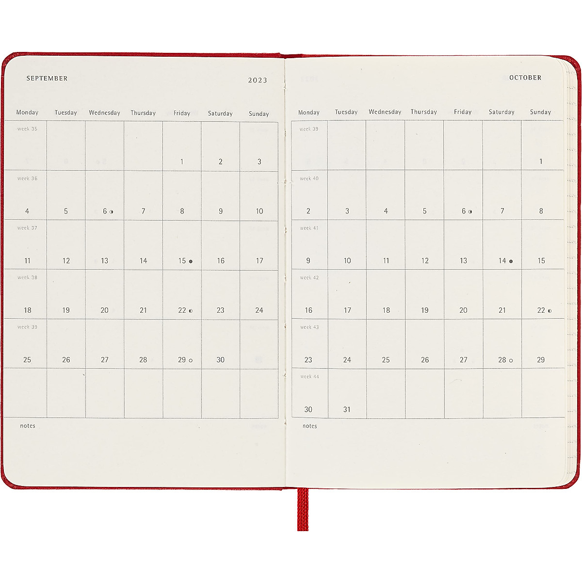 Moleskine Classic 12 Month 2023 Weekly Planner, Hard Cover, Pocket (3.5" x 5.5"), Scarlet Red