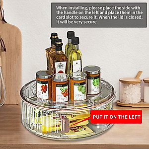 2-Tier Lazy Susan Organizer for Kitchen, Turntable Spice Rack Organizer for Kitchen Cabinet with 4 Sealed Seasoning Boxes and 4 Small Spoons,Rotating Spice Racks for Pantry, Cabinet,Cupboard,Table.