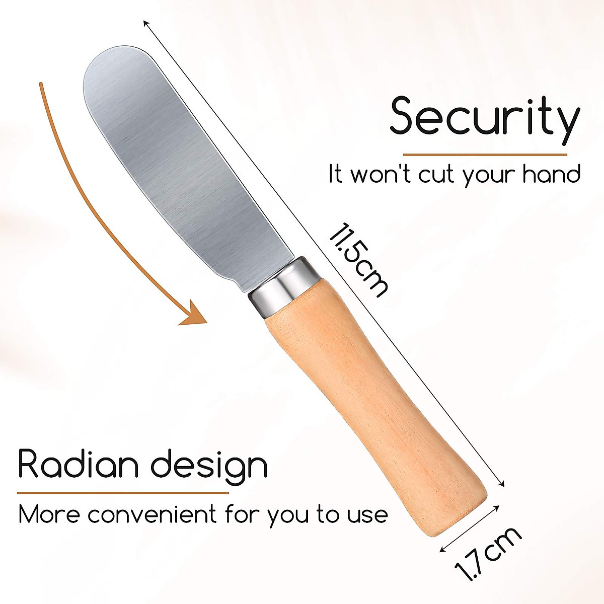 Butter Spreader Knife 4.5 Inch Wide Blade Stainless Steel Knife with Wood Handle Multipurpose Cheese Butter Spreader Knives for Kitchen Birthday Wedding Christmas(25 Pieces)