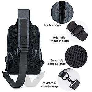 ecosmile Messenger Bag Sling Bag Crossbody Shoulder Bag for Men Women Travel Work Satchel Bags,Grey