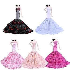 Lance Home 3Pcs Handmade Clothes Vintage Dress for 29cm Doll Wedding Noble Party Dresses Gown Outfit Costume Suit for 11.5 inch Dolls
