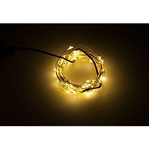 Karlling USB Plug in LED Fairy Lights,2 Packs of 50 LED Bulbs 16 Ft Silver Wire Starry String Lights for Bedroom Patio Garden Party Wedding Commercial Lighting (Warm White)
