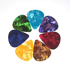 50 Pieces Colorful Celluloid Guitar Picks Premium Celluloid Guitar Picks for Acoustic Electric Guitars Bass or Ukulele(Thickness 0.5 mm)