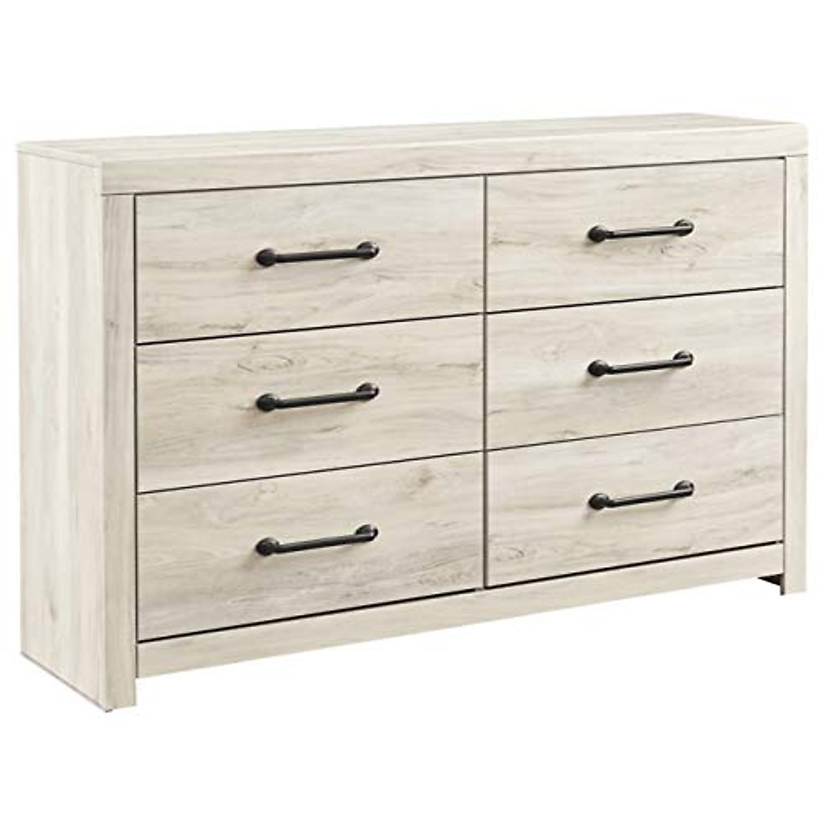 Signature Design by Ashley Cambeck Farmhouse Industrial 6 Drawer Dresser, Whitewash