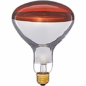 Satco S4884 120V 250 Watt R40 Medium Base Shatterproof Heat Lamp, Red