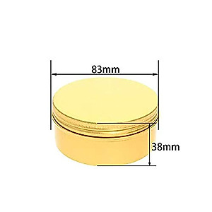 Qixivcom 6 Pack 5 Oz Screw Lid Round Tins Aluminum Tin Cans Jar Metal Steel Tins Container 150ml DIY Candle Empty Tins Cosmetic Sample Container Travel Storage for Spices Candies Tea Gift(Gold)