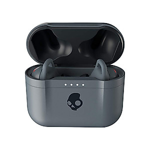 Skullcandy Indy Fuel In-Ear Wireless Earbuds, Wireless Charging, 30 Hr Battery, Microphone, Works with iPhone Android and Bluetooth Devices - Grey