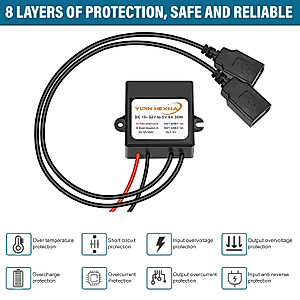 DC Converter 12V 24V to 5V 6A 30W Dual USB Female DC DC Buck Converter Power Adapter Step Down Module