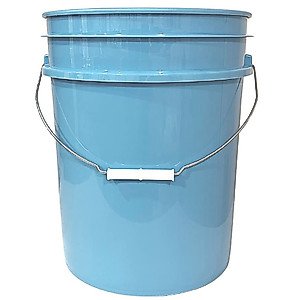 House Naturals 5 Gallon Plastic Blue Food Grade Made in USA Bucket Container with Air Tight Screw on Lid (Pack of 3)