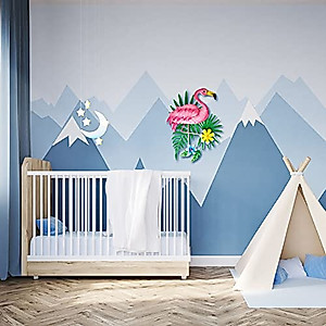 dreamskip Pink Flamingo Wall Decor, Outdoor Metal Wall Art, Flamingo Gifts for Woman, Decoration for Garden, Yard, Party